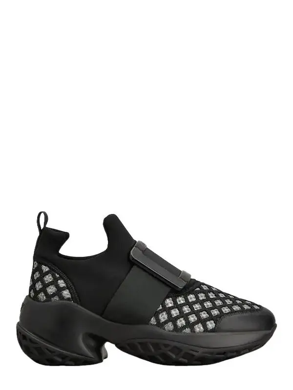 ROGER VIVIER Viv Run Sneakers With Belle Vivier Buckle - Black, Gray