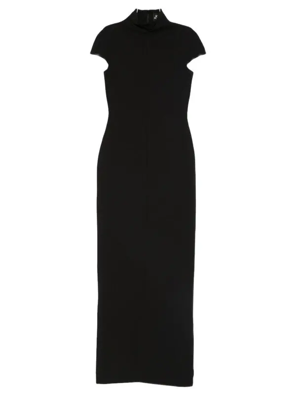 Solace High Neck Short Sleeve Maxi Dress - Black