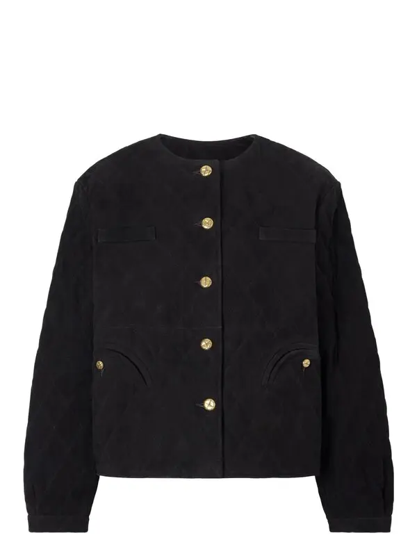 BLAZÉ MILANO Quilted Suede Jacket - Black