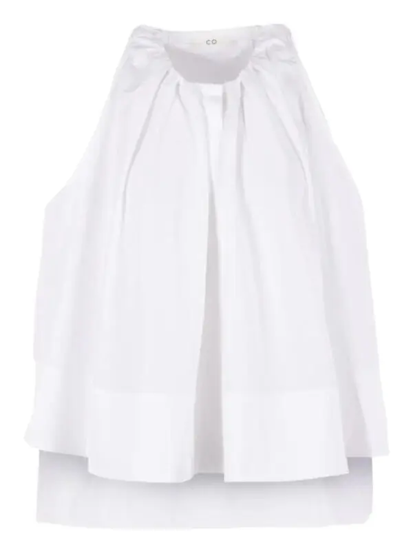 Co Pleated Belted Shirt - White