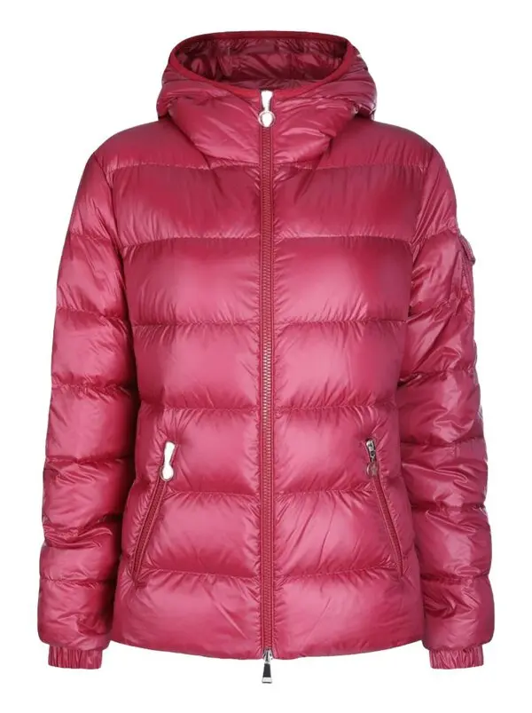 Moncler Glesse Zip-up Short Padded Jacket With Hood - Cherry Pink