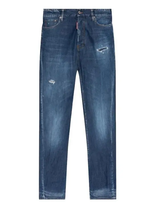 Dsquared2 Loose Twill Distressed Jeans - Blue