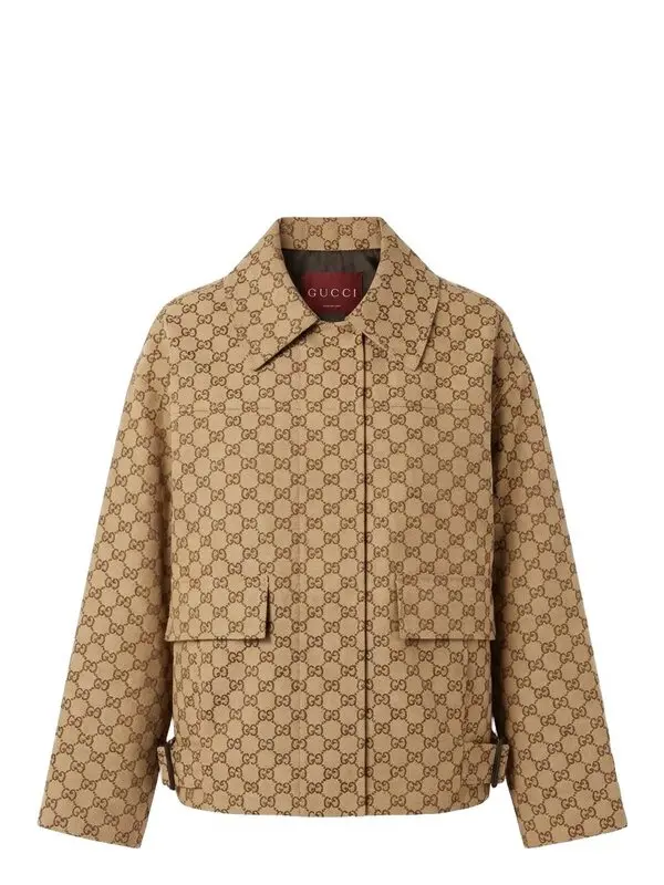 Gucci Gg Monogram Bomber Jacket - Camel/ebony