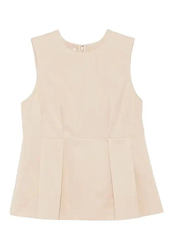 Vince Pleated Sleeveless Top - Nude