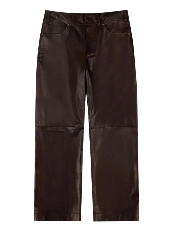 ENTIRE STUDIOS Leather Straight-leg Trousers - Dark Brown