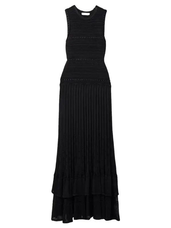 Ulla Johnson Mireille Embroidered Knit Maxi Dress - Black