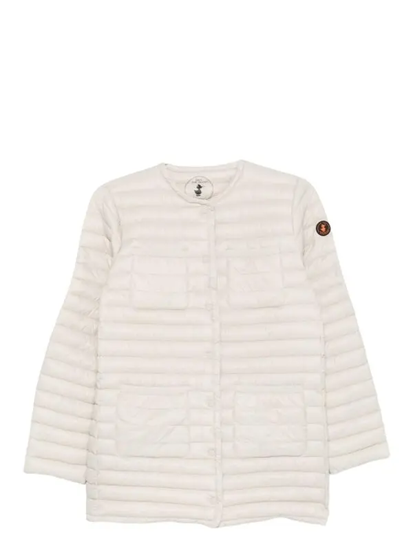 SAVE THE DUCK Quilted Jacket With Snap Button Closure - White