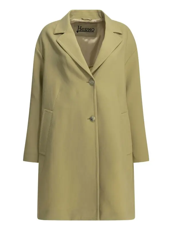 Herno Single-breasted Relaxed Coat - Green