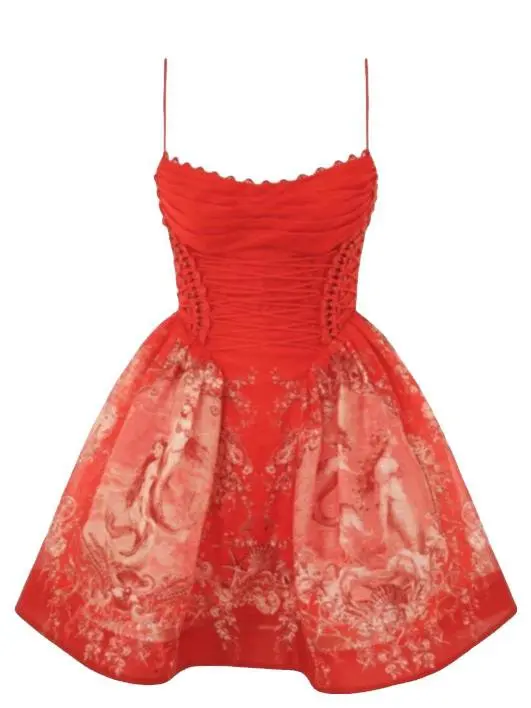 Zimmermann Rebellion Beaded Mini Dress - Red Mermaid