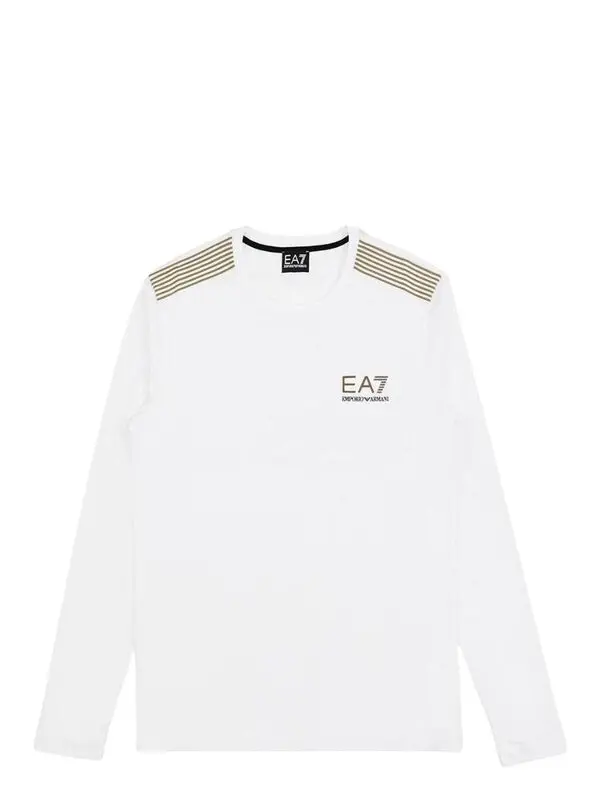 EA7 Logo T-shirt With Round Neck - White