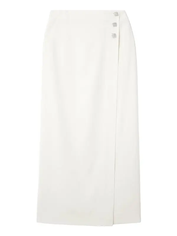 Tove Sindy Woven Midi Skirt - White