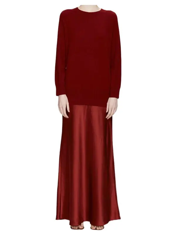 Christopher Esber Long Sleeve Dress With Pleated Skirt - Wine Red