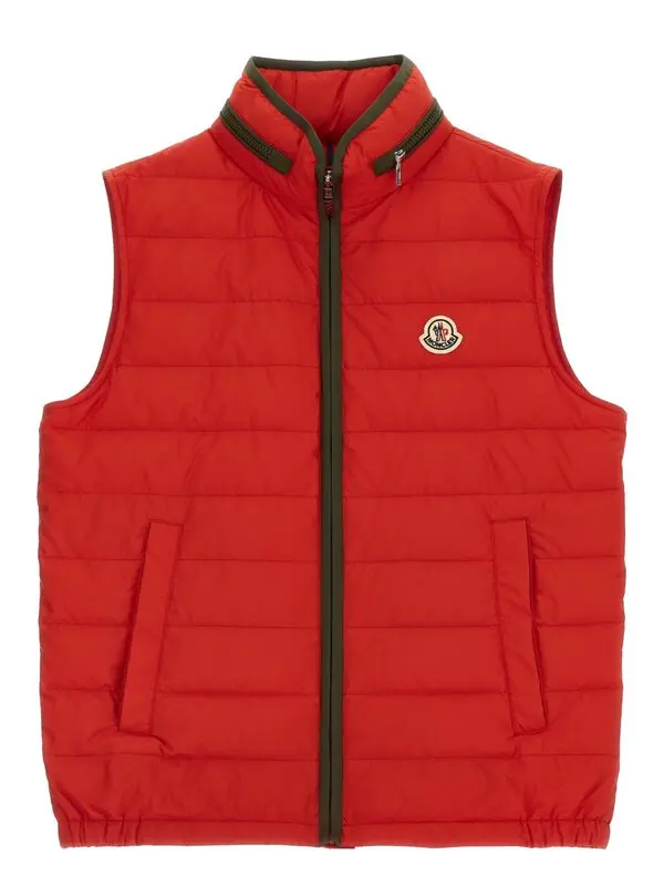 Moncler Ayten Hooded Down Gilet - Red