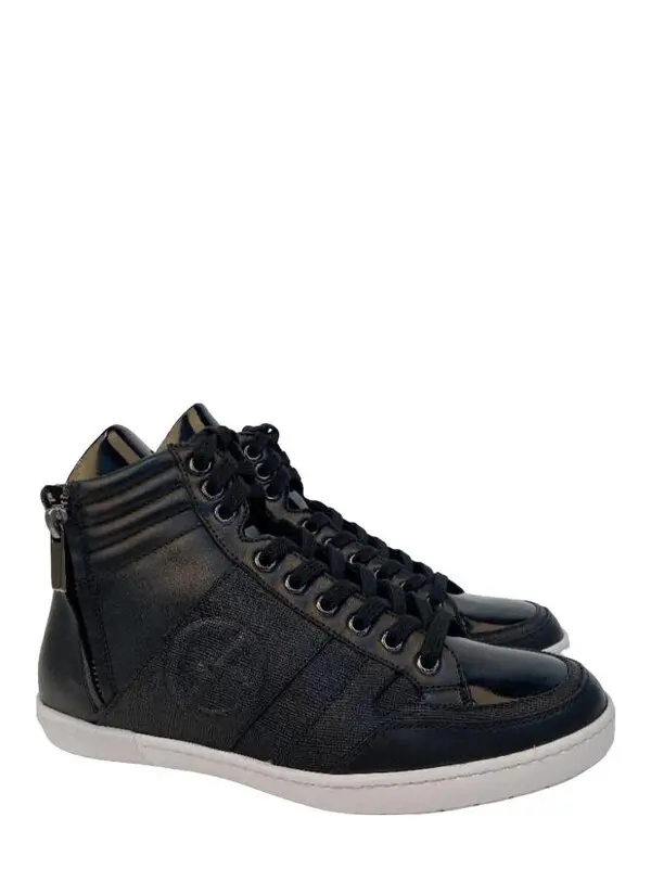 Giorgio Armani Lace-up High-top Sneakers - Black
