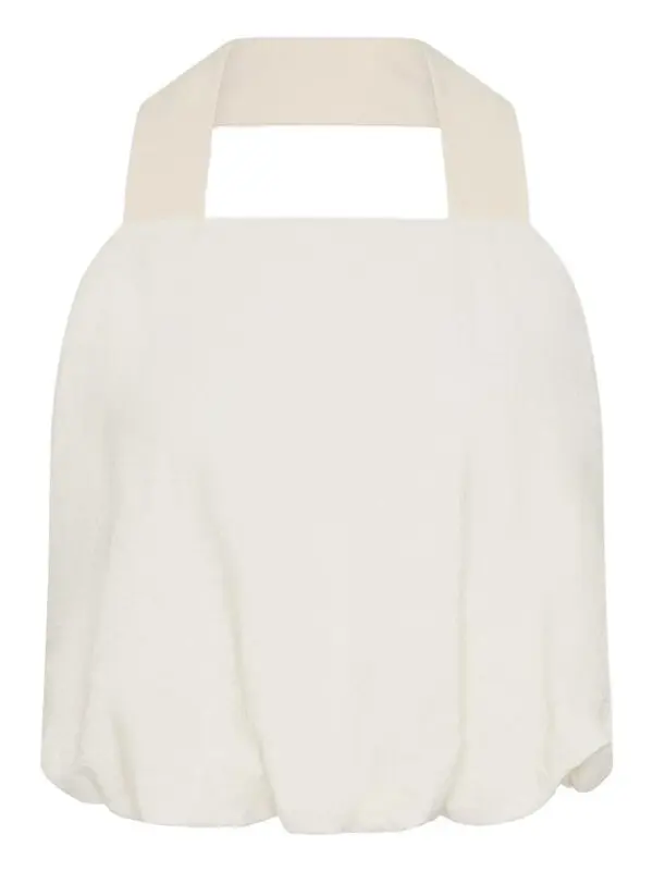 ST. AGNI Halter Neck Top With Knot Detailing - Off White