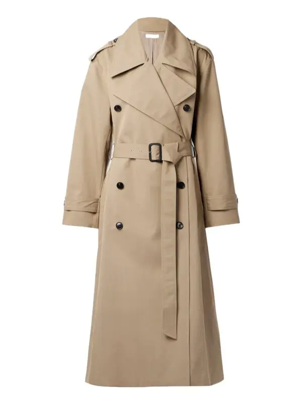 Co Belted Double-breasted Cotton-blend Twill Trench Coat - Camel