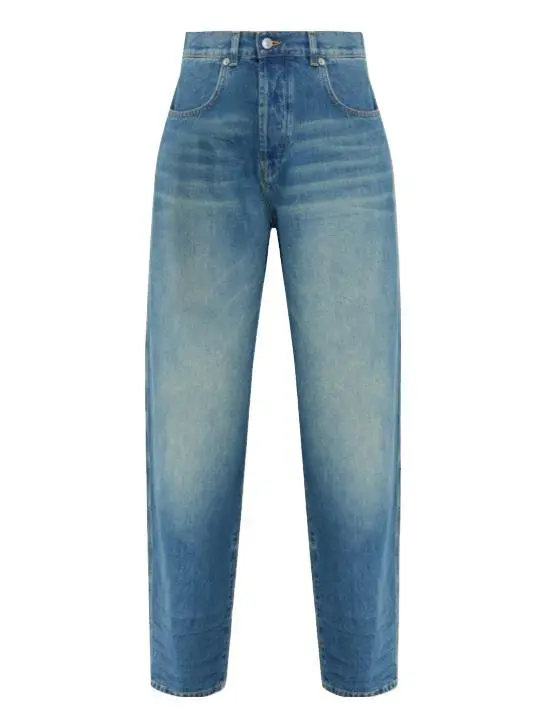 Moschino Curved-leg Jeans With Washed Finish - Blue