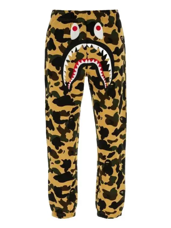 A BATHING APE 1st Camo Shark Sweatpants - Yellow
