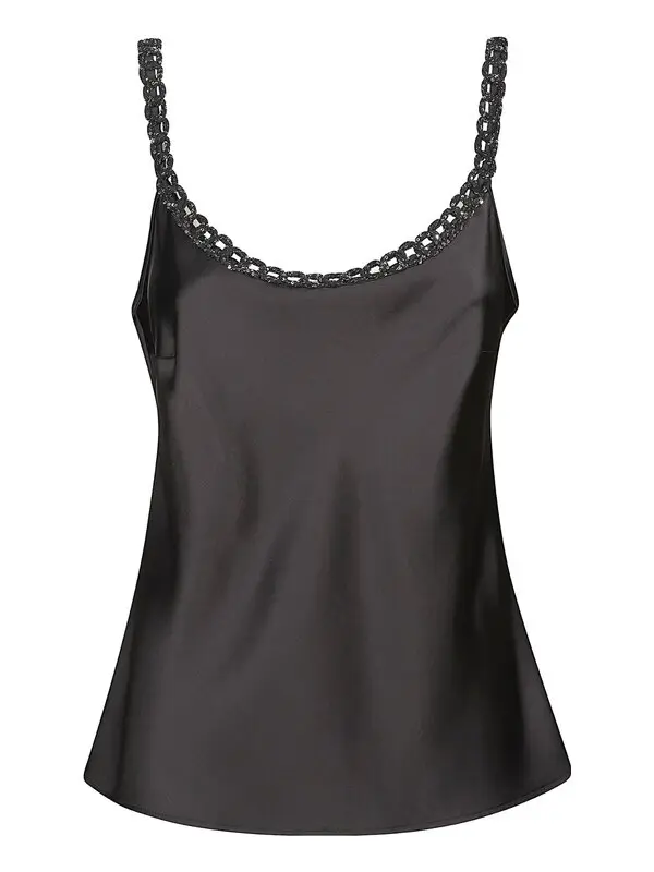 D.exterior Lace Trimmed Camisole - Black