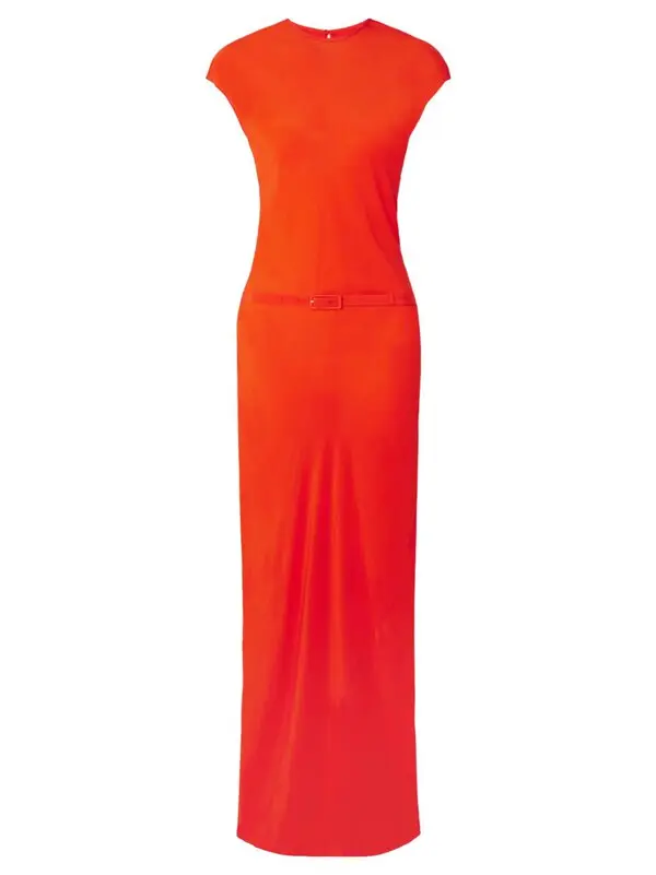 SIR. Fresca Belted Silk Maxi Dress - Orange