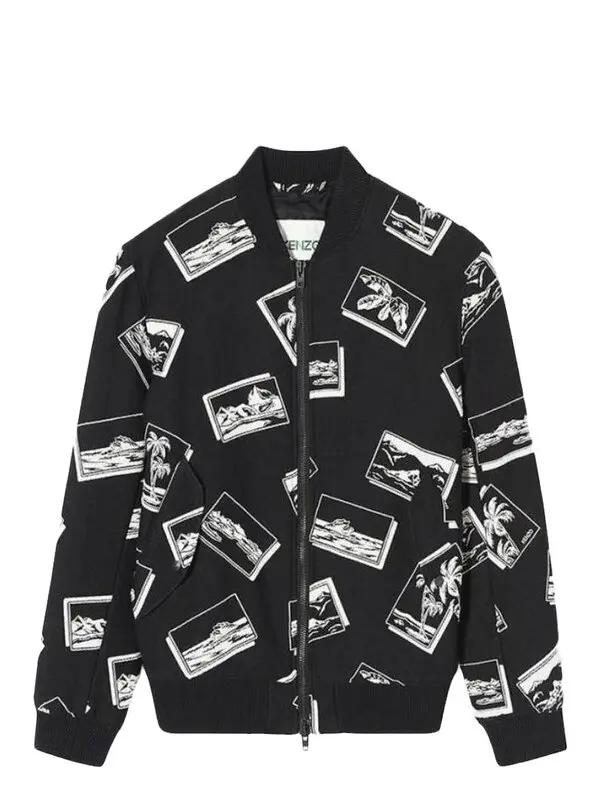 Kenzo Printed Bomber Jacket - Black