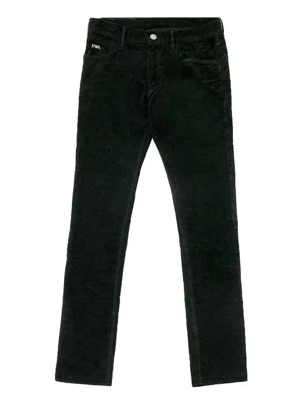 Emporio Armani Logo Corduroy Jeans - Black