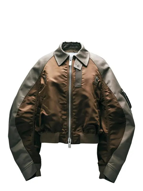 Sacai Twill Collared Zip-up Blouson - Black
