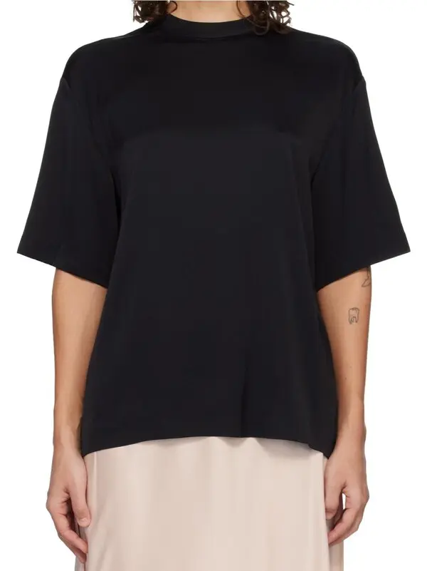 LISA YANG Ribbed Crew Neck Short-sleeve T-shirt - Midnight
