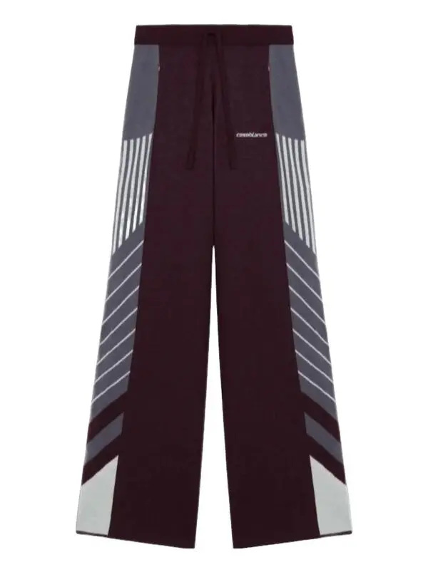Casablanca Diagonal Stripe Knit Trousers - Black