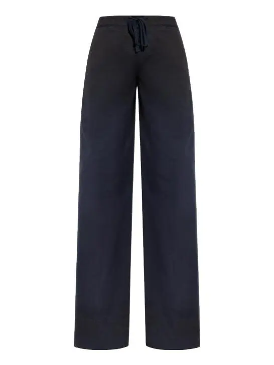 Dsquared2 Wide-leg Drawstring Trousers With Decorative Buttons - Navy Blue