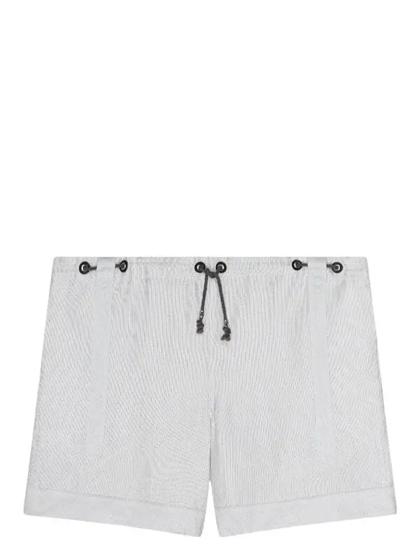KIKO KOSTADINOV White Pinstriped Drawstring Shorts - White  Navy