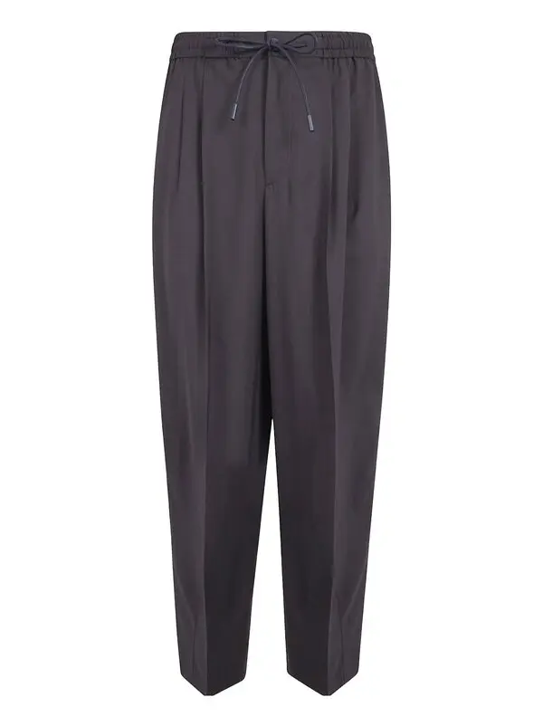 PT TORINO Drawstring Casual Pants With Pleats - Dark Brown