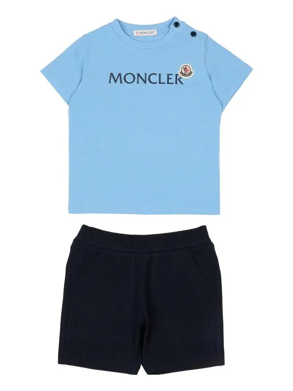 Moncler Logo T-shirt And Shorts Set - Blue