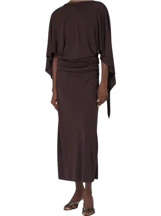 Christopher Esber Pleated Maxi Dress With Open Back - Black