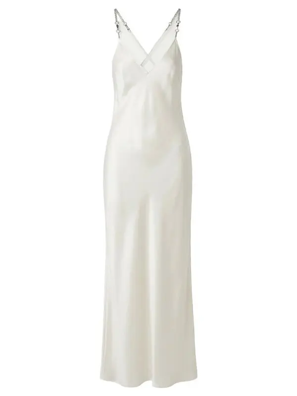 Gucci Crystal-embellishment Spaghetti Strap Maxi Dress - Ivory White