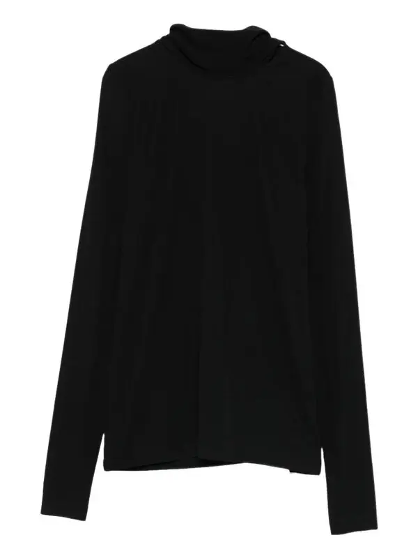 TOTEME Long-sleeved High-neck Top - Black