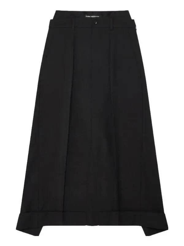 Junya Watanabe Double-layered Belted Midi Skirt - Black