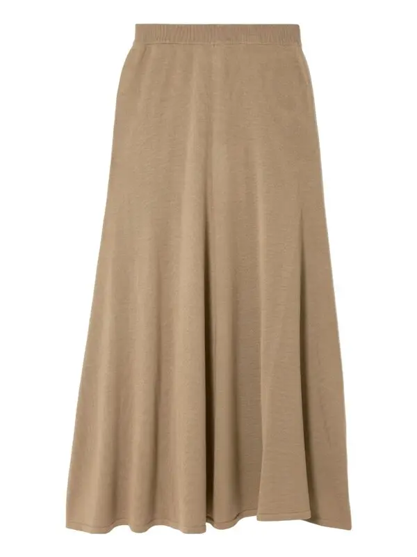 Tove Thora Merino Wool And Silk-blend Maxi Skirt - Beige