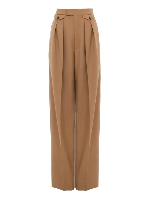 Chloé Flap-pocket Tailored Trousers - Coconut Brown