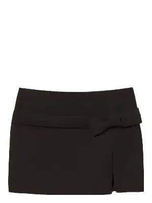 TWINSET Bow-detail Mini Skirt With Front Slit - Black