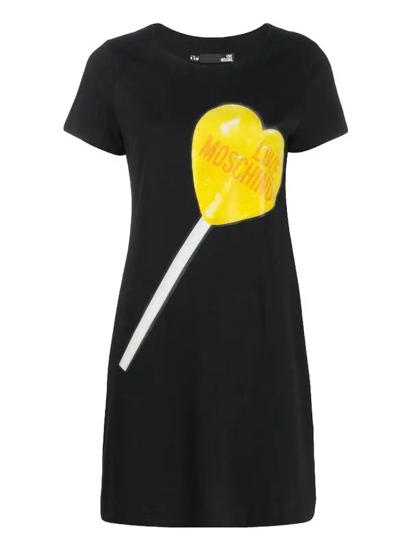 Moschino Lollipop Print T-shirt Dress - Black