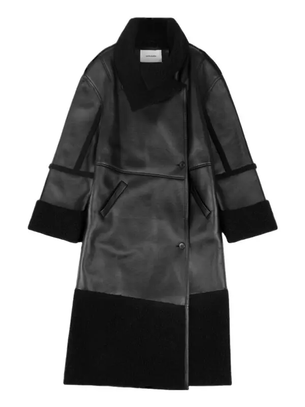 ENTIRE STUDIOS Shearling Long Coat - Black