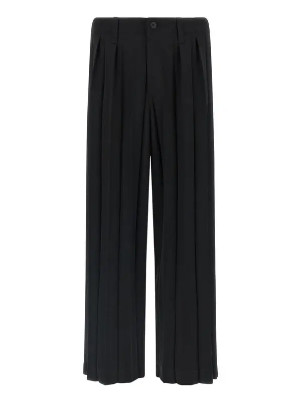 Issey Miyake Homme Plissé Pleated Straight Leg Trousers - Black