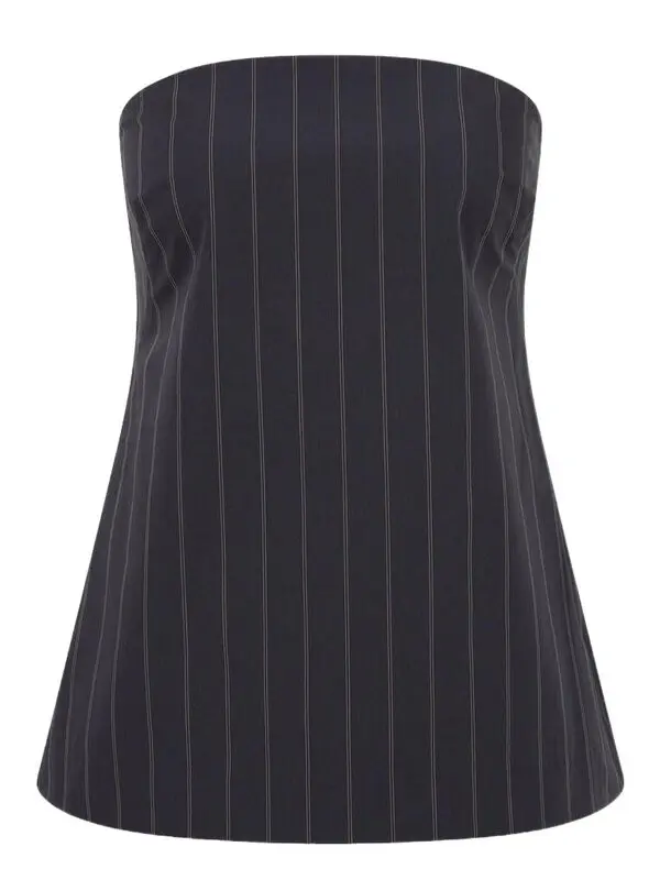 ST. AGNI Strapless Striped Top - Ink Stripe