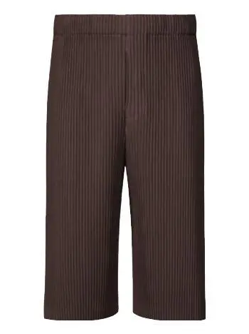 Issey Miyake Homme Plissé Pleated Shorts - Aubergine Black