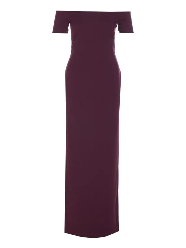 Solace Off-shoulder Maxi Dress With Slit Detail - Red