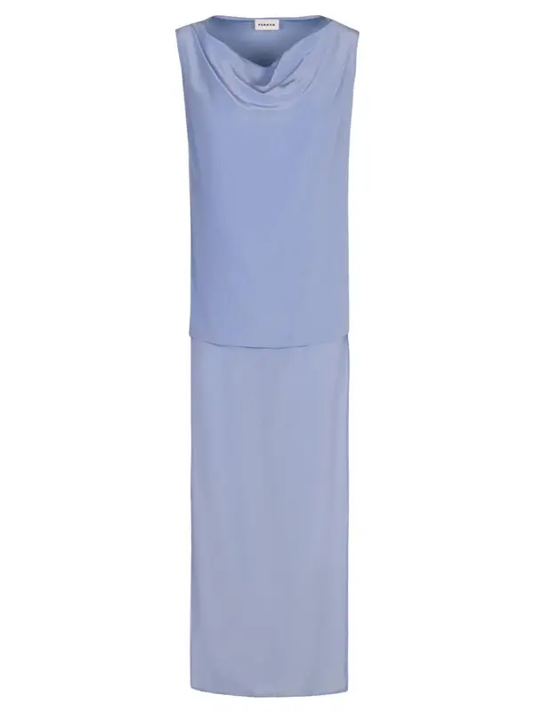P.a.r.o.s.h Sleeveless Drape Detailed Dress - Blue