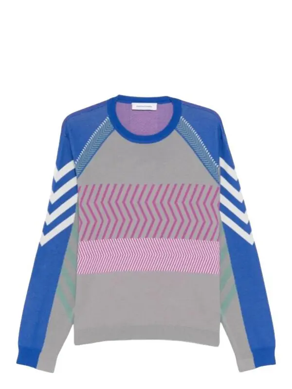 KIKO KOSTADINOV Gizi Panelled Sweater - Blue, Gray And Pink