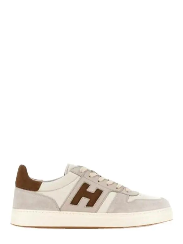 Hogan H-stripe Lace-up Sneakers - White