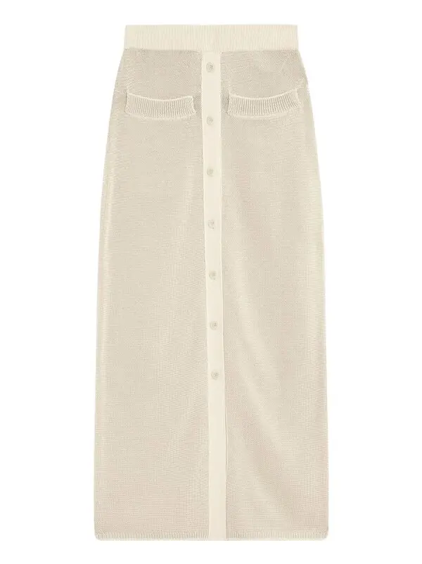 JOSEPH Button Knit Skirt - Nude